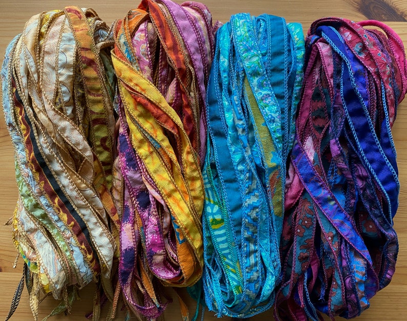 30 Silk Ribbons Bracelet Ribbons W303 - Etsy