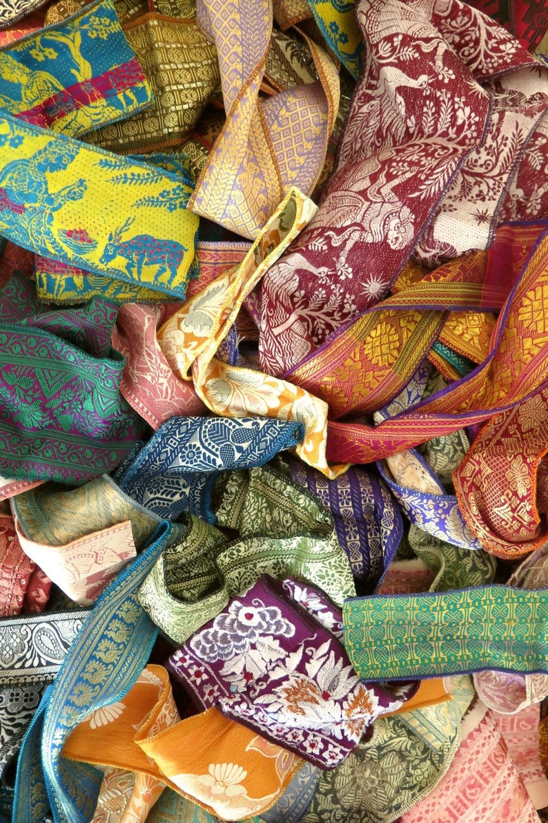 20 Yards Mixed Silk Sari Borders Sari Trim SR62 - Etsy