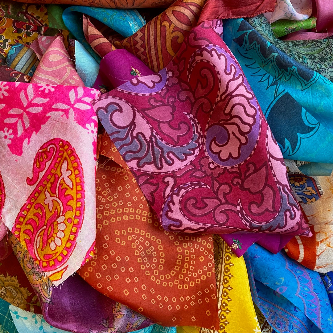 SALE, 50 Silk Squares, Grab Bag, Silk Scraps, Silk Remnants - Etsy