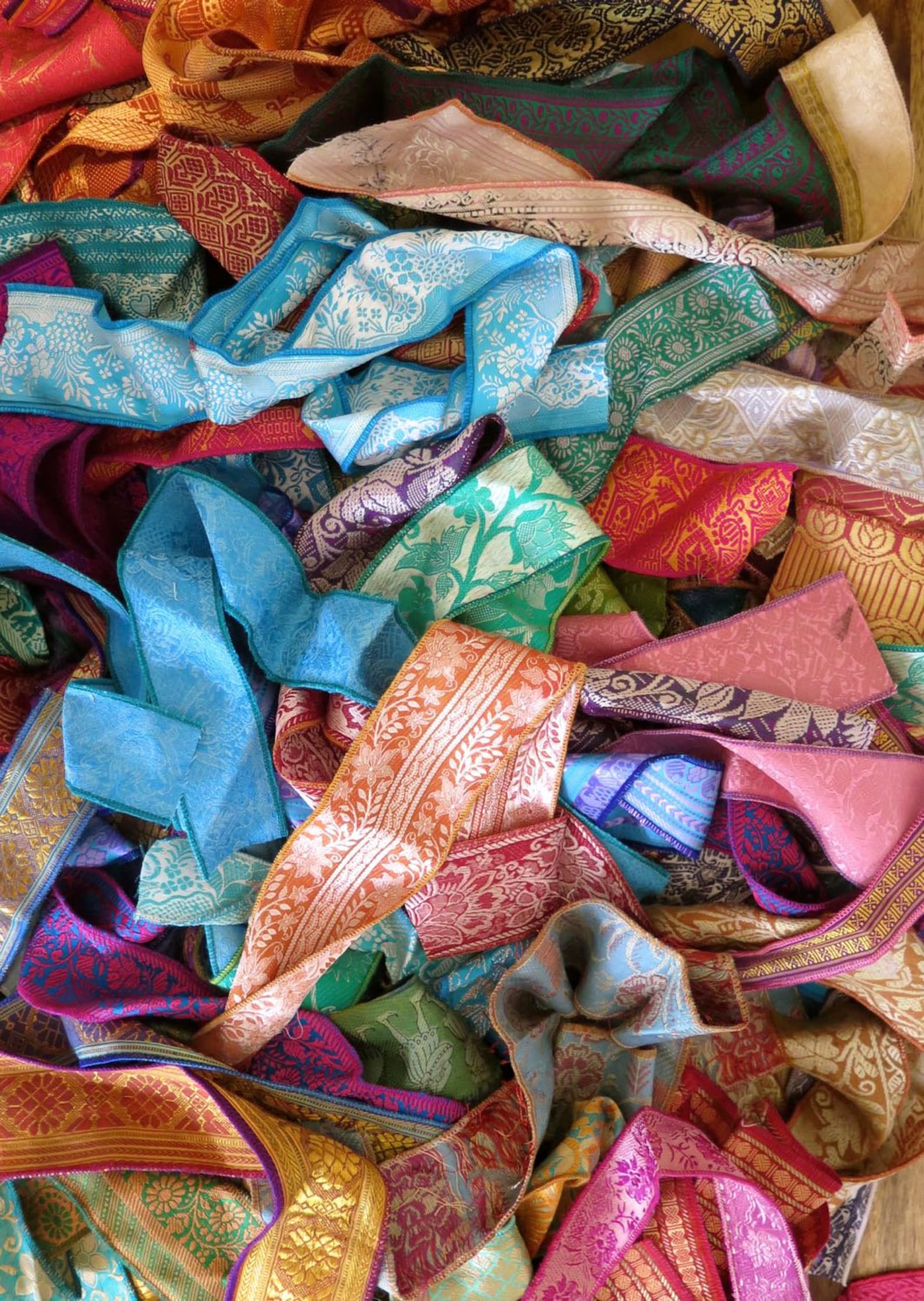 10 Yards Mixed Silk Sari Borders Sari Trim SR60A | Etsy