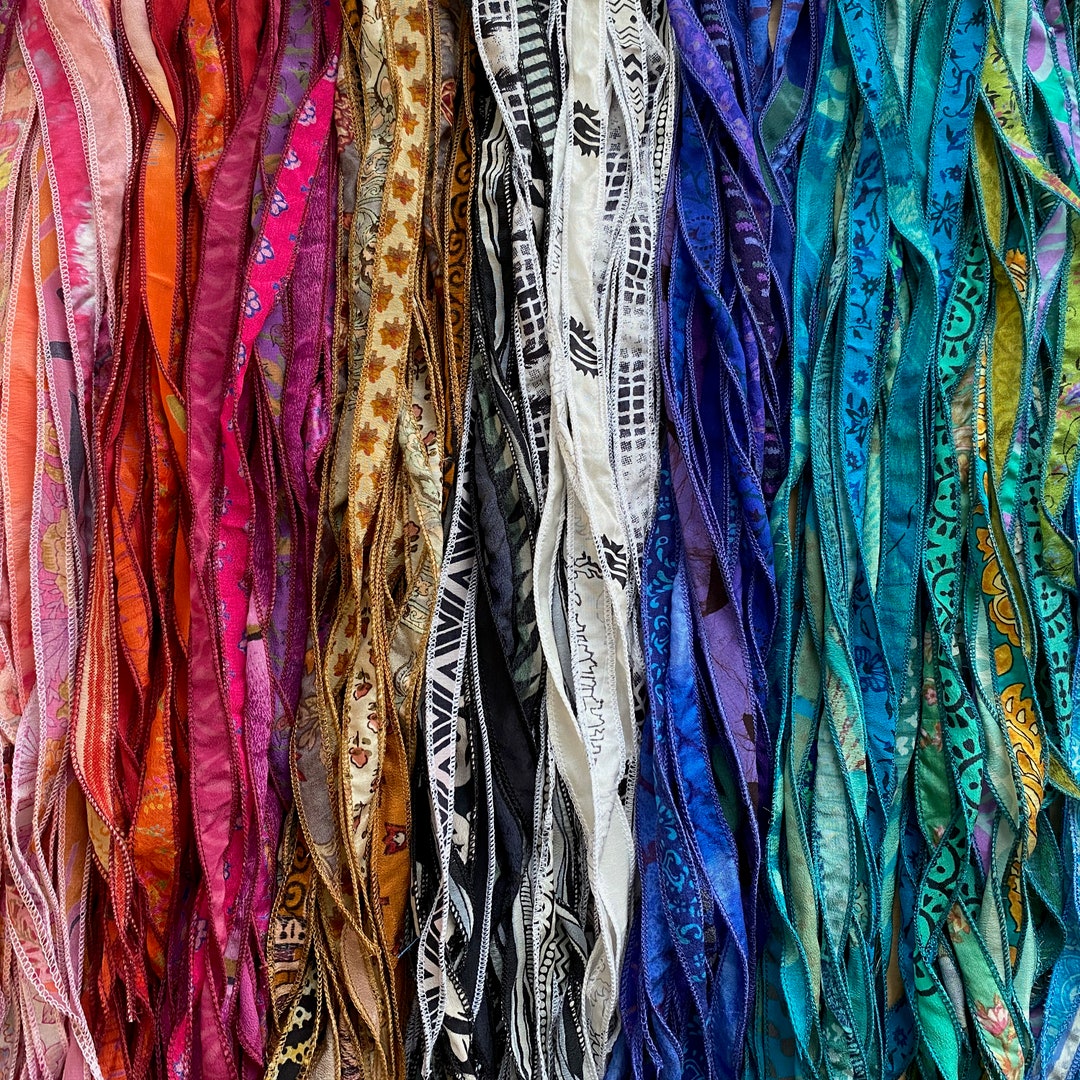 50 Jewelry Ribbons, Silk Ribbons, Silk Trim W302A - Etsy