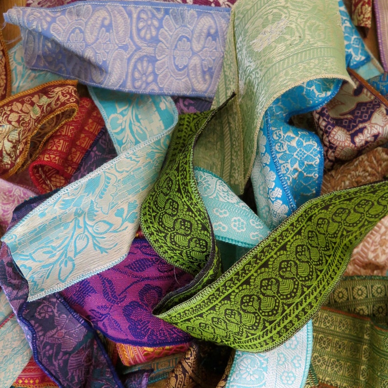 10 Yards Mixed Silk Sari Borders Sari Trim SR60A | Etsy