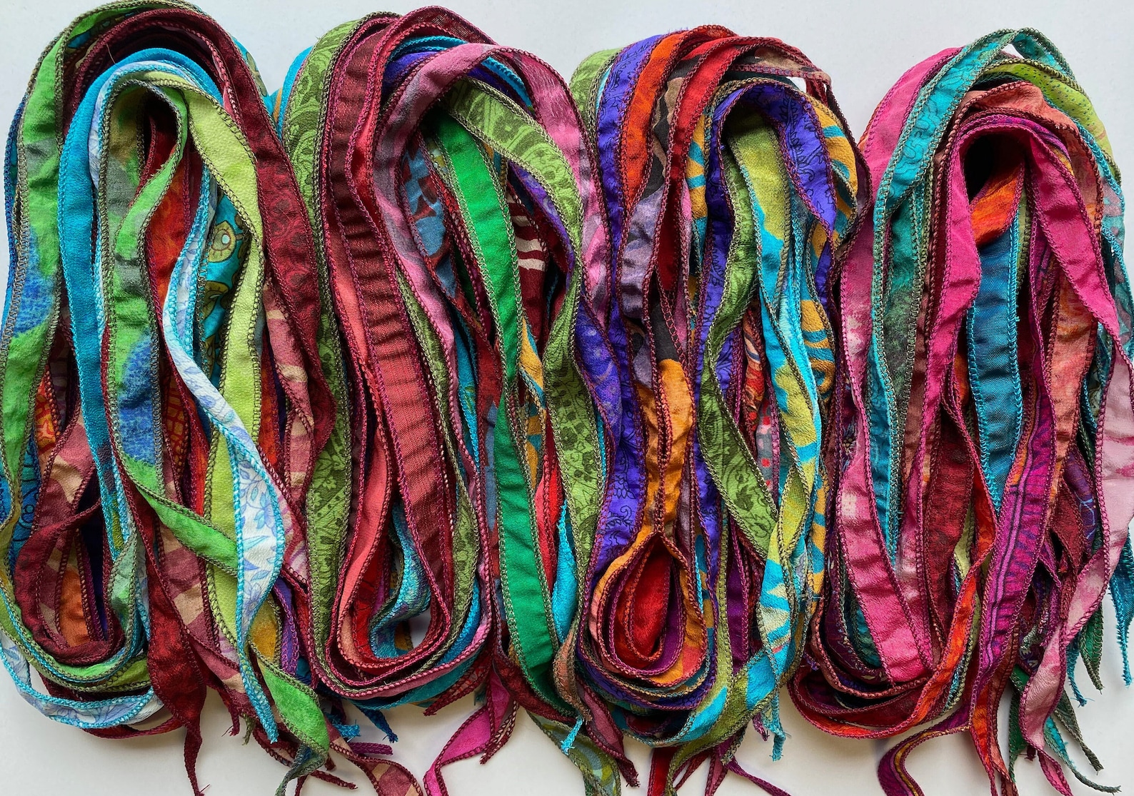 Bundle of 15 Silk Bracelet Ribbons, Silk Jewellery Ribbon, W319 - Etsy