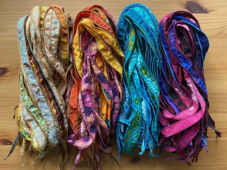 30 Silk Ribbons Bracelet Ribbons W303 - Etsy