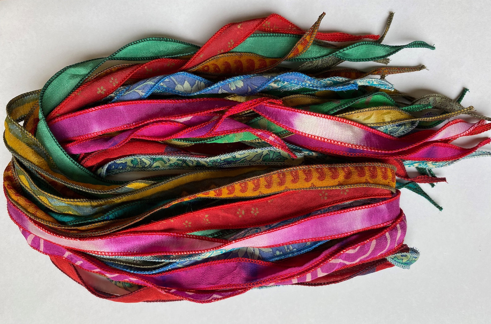 Bundle of 15 Silk Bracelet Ribbons, Silk Jewellery Ribbon, W319 - Etsy
