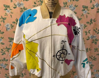 Map Bomber Jacket | Etsy