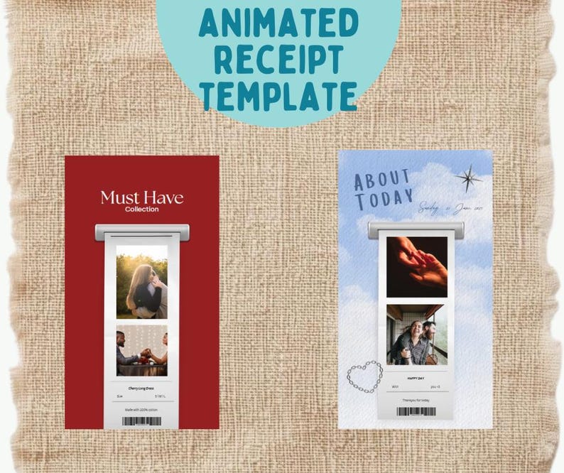 Receipt Animated Template Canva for Social Media Cute Instagram Story ...