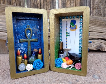 The Milagros Shrine, Handmade Clay Shrine, Hand Painted Mini Shrine ...