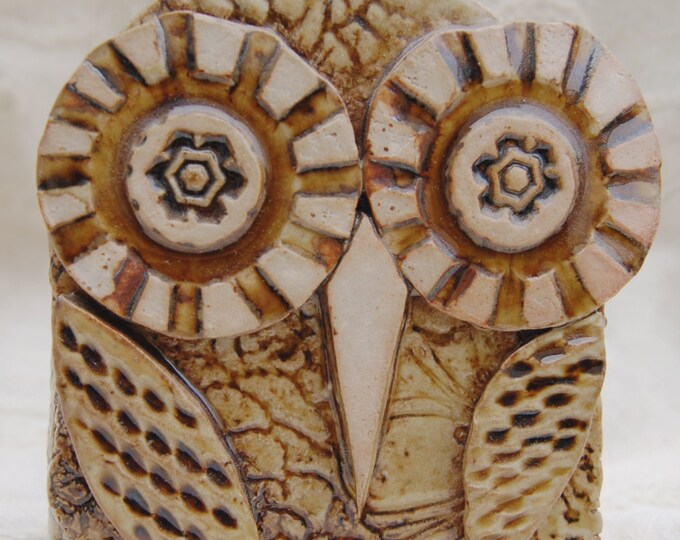 Ceramic Owl Sculpture Hand Built One of a Kind Free - Etsy
