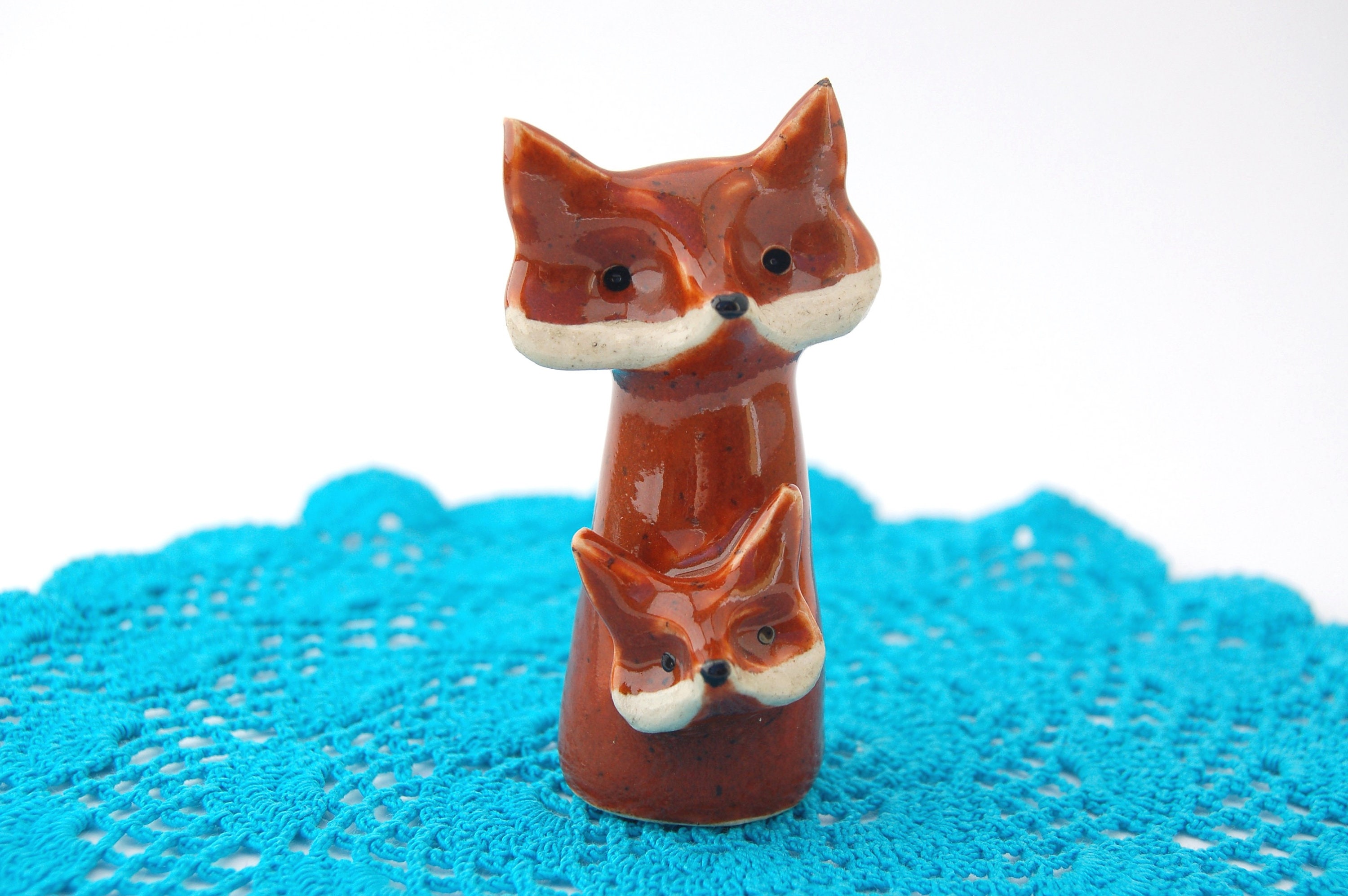 Collectibles Figurines & Knick Knacks adorable scene Mama and baby fox ...