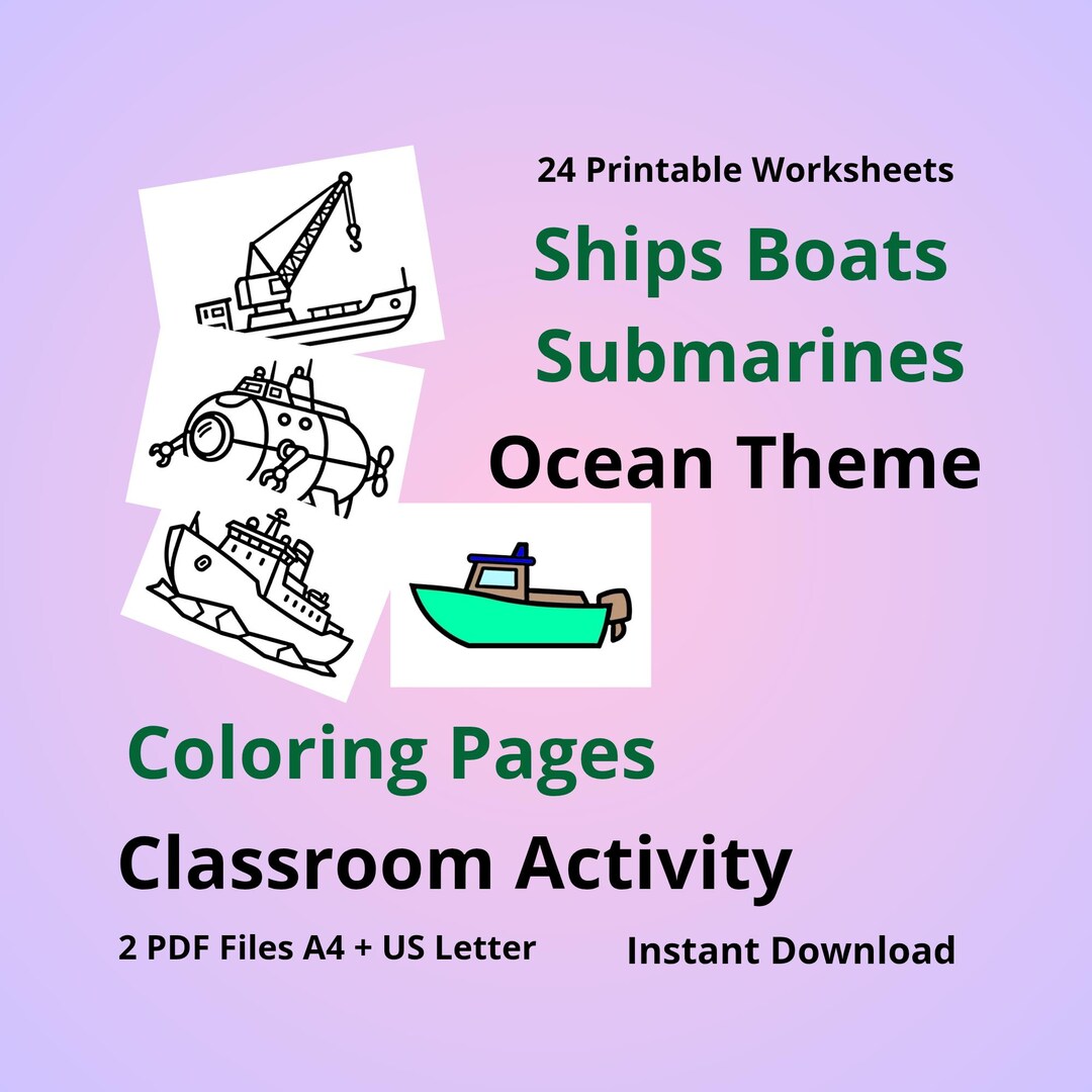 Ships Boats Coloring Pages Classroom Activity Nautical Printable Kids ...