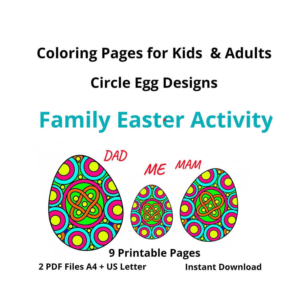 Easter Egg Coloring Pages Circles Patterns Kids Family Activity ...