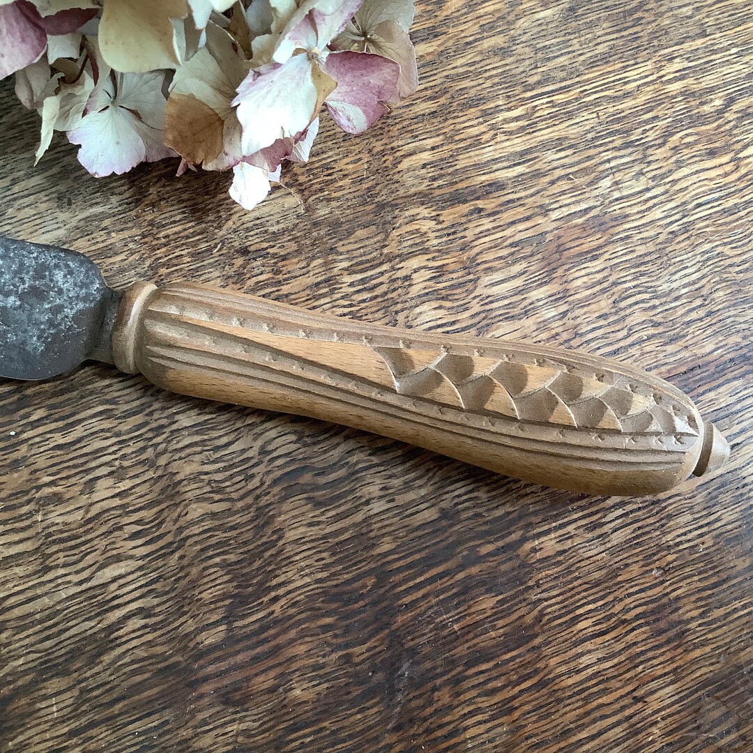 Antique Carved Bread Knife - Etsy