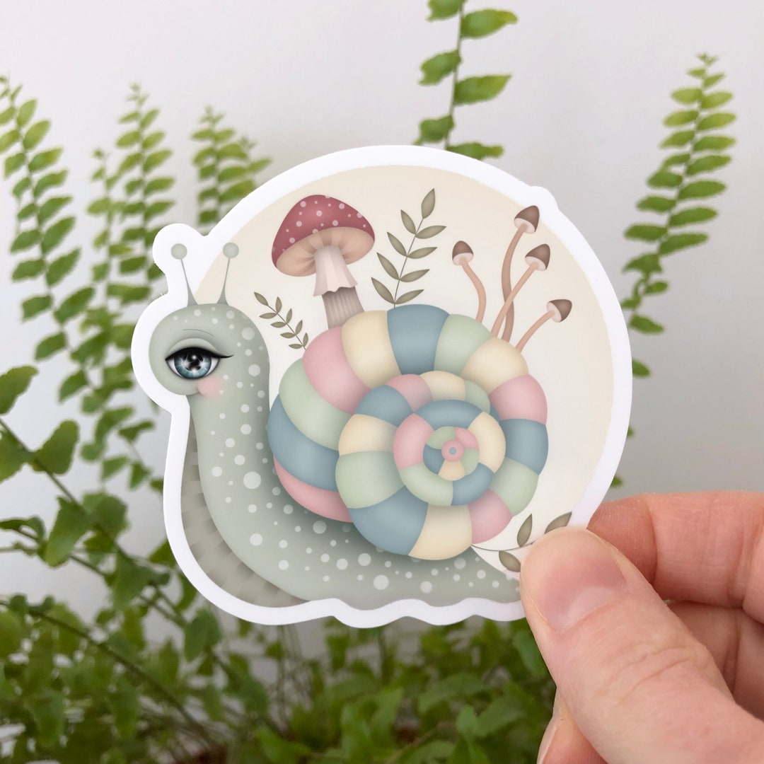 3 Inch Weatherproof - Cute Snail - Vinyl Sticker - Ideal for Laptops ...