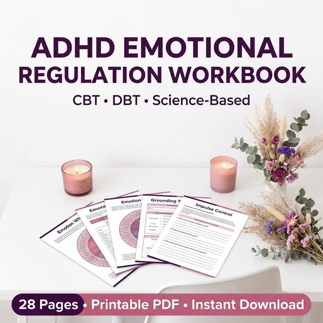 ADHD Emotional Regulation Workbook Printable | CBT & DBT | Rejection ...