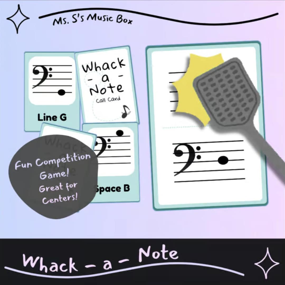 Whack-a-note: Bass Clef Note Reading Game - Etsy