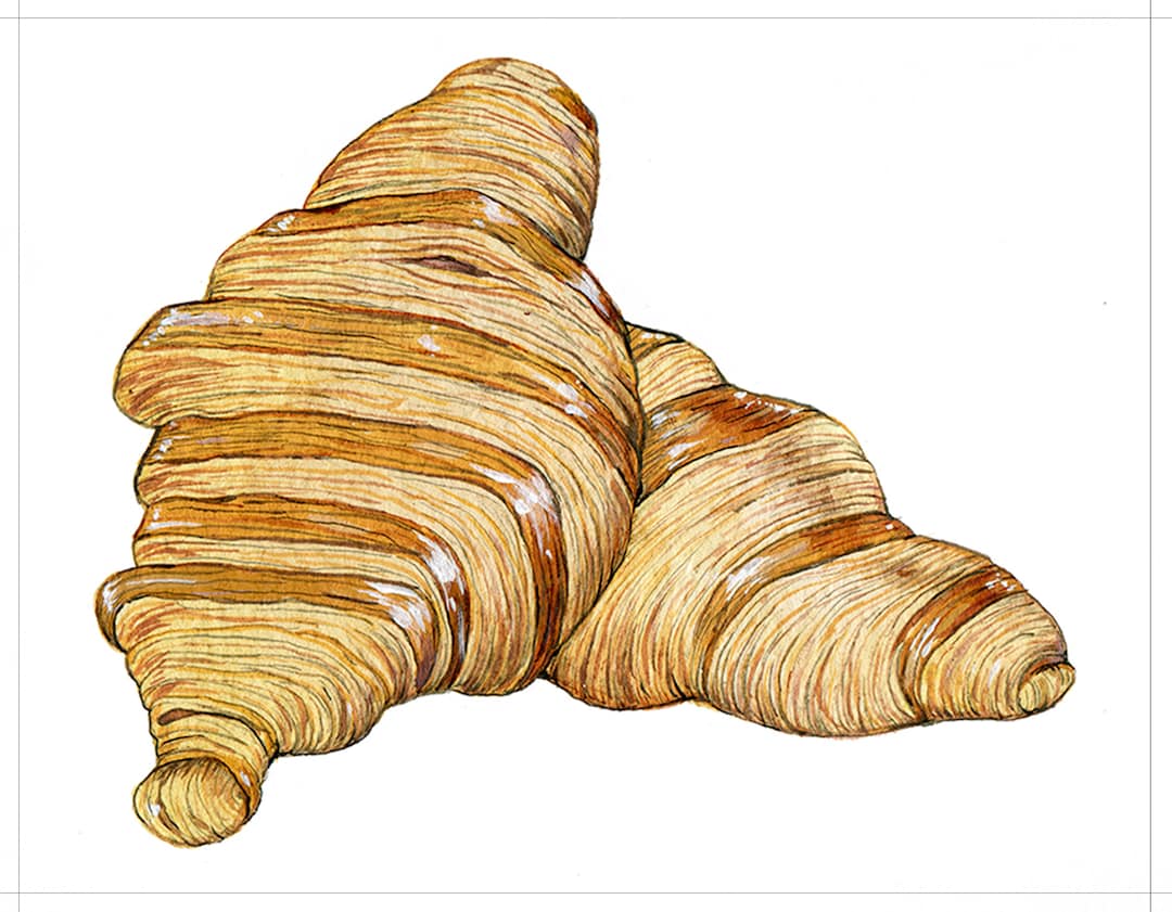 Croissant - Art Print // Handpainted Art by Joanna Jensen - Etsy
