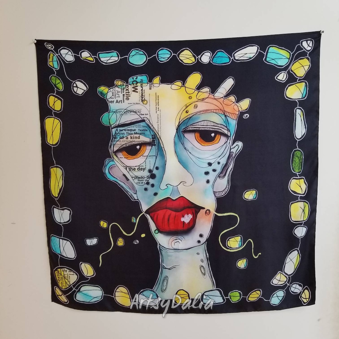 Artisanally Made Silk Scarf, Scarf for Her, Artsy People Scarf ...