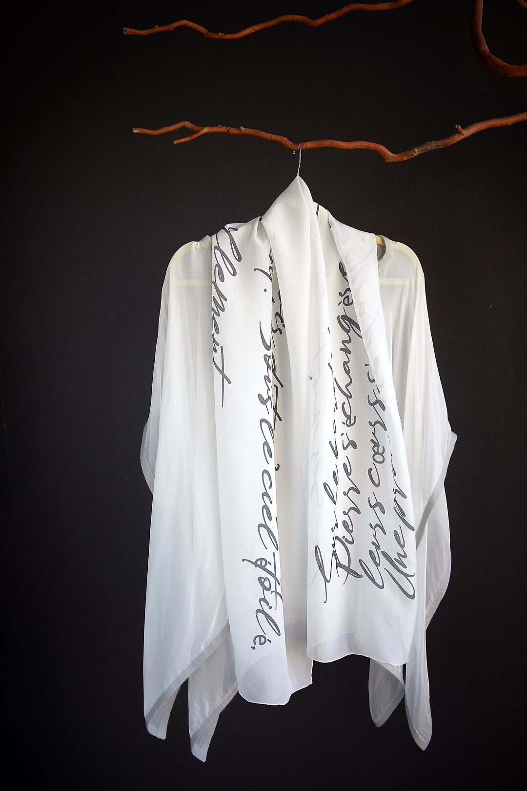 Silk Scarf, Gift for Her, Charming Gift, Love Poem , French Words ...