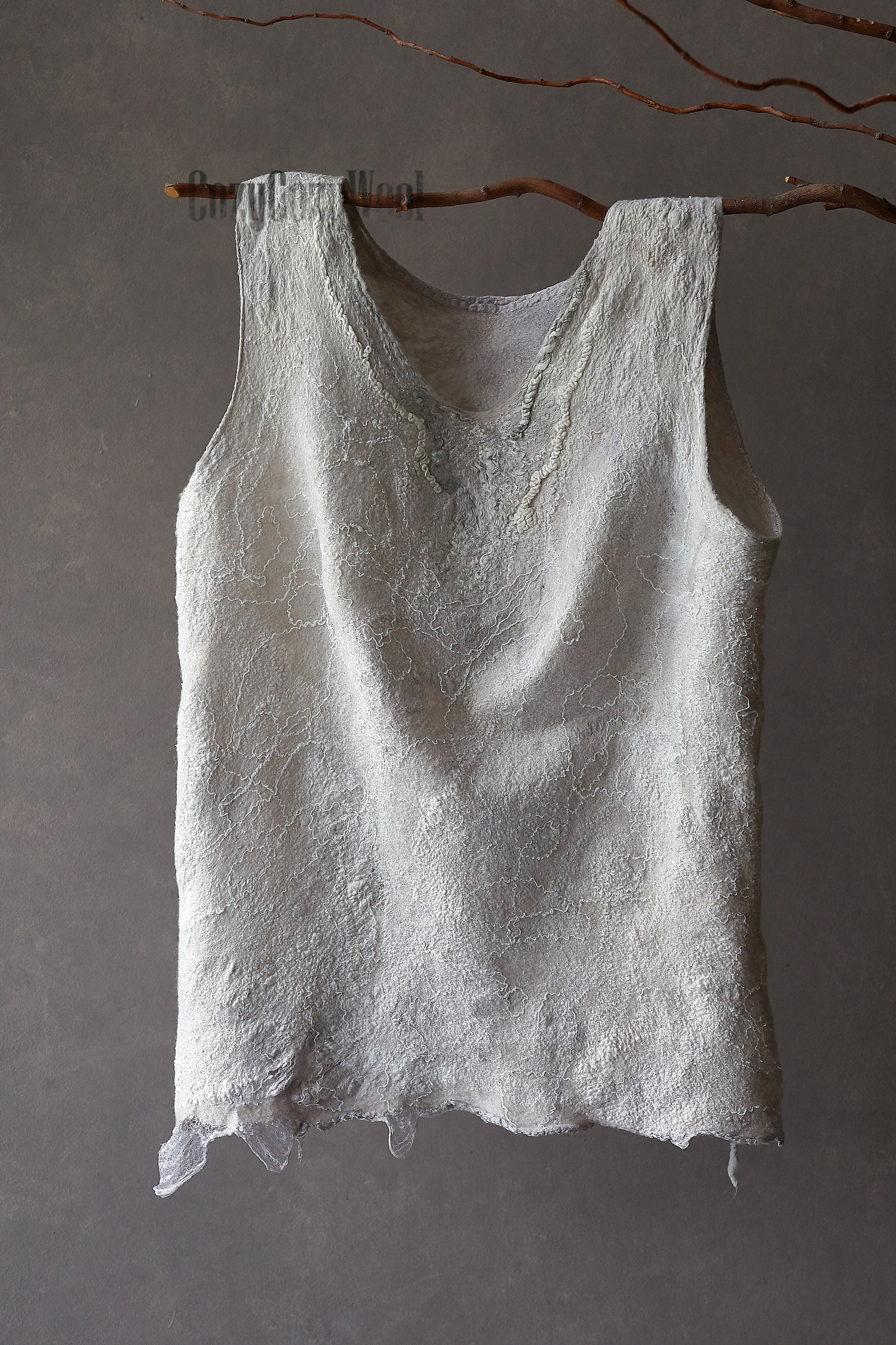 Women's Blouse, Top, Spring summer Blouse, Light Felted Sleeveless Top ...