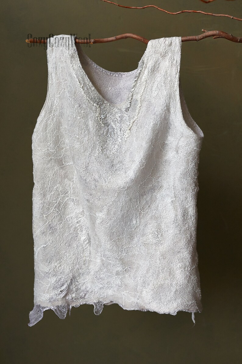 Women's Blouse, Top, Spring summer Blouse, Light Felted Sleeveless Top ...