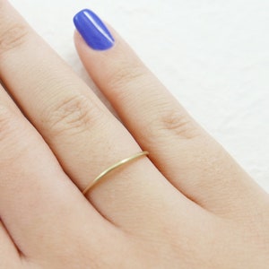 Super Thin Gold 14k Ring. Round Minimal Gold Ring. Stacking 14k Band ...