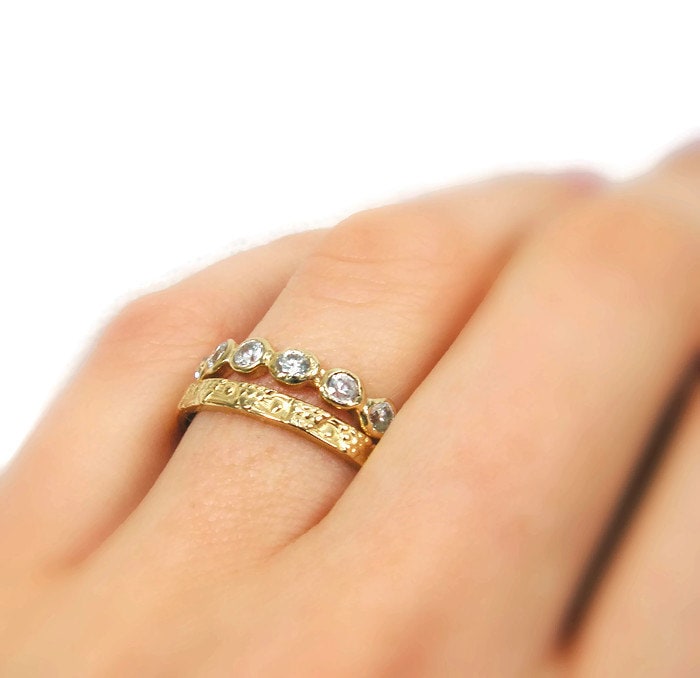 Moroccan Wedding Ring. Yellow Gold Ring. Tribal Wedding Band. | Etsy