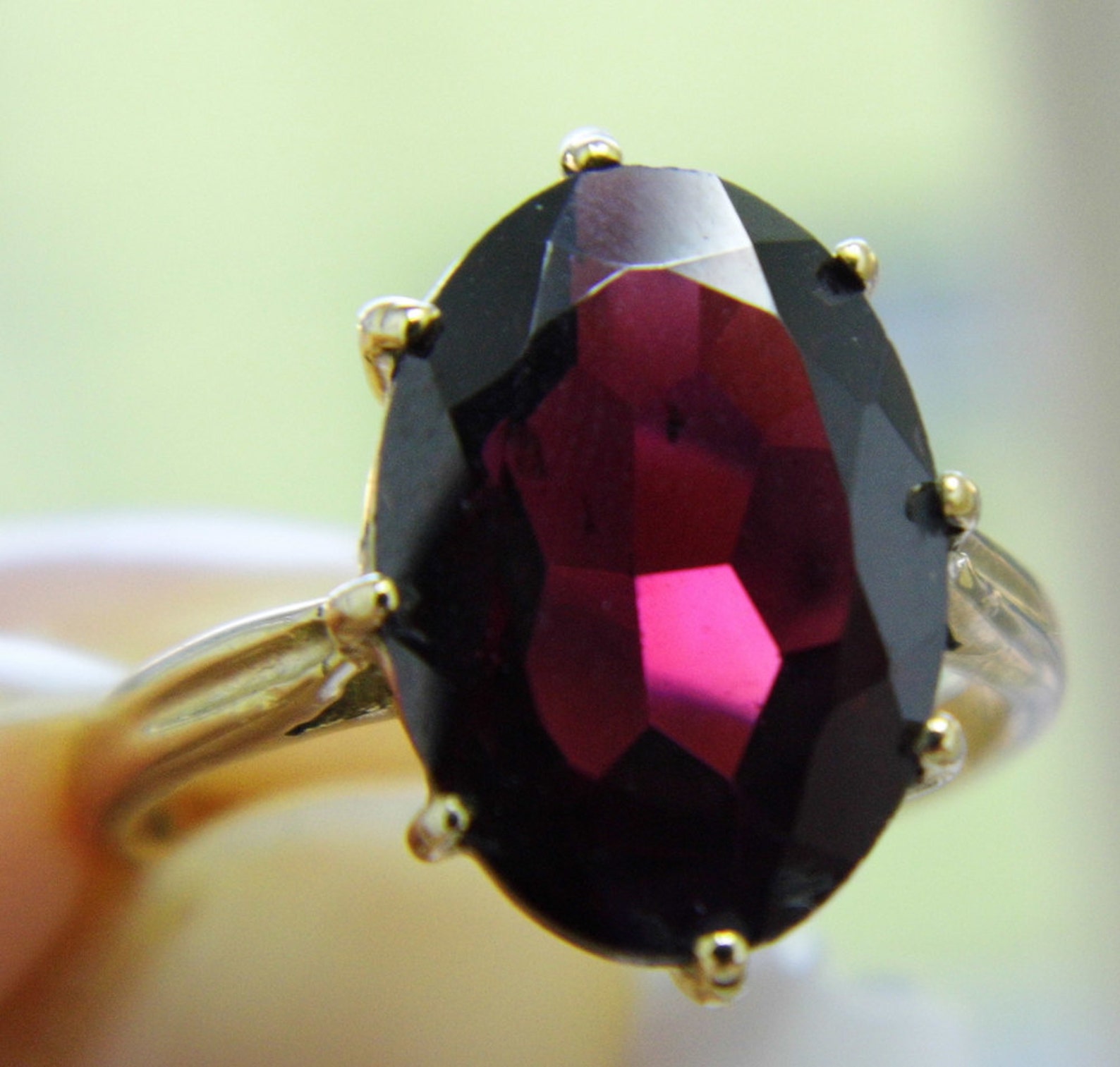14k Gold Victorian Garnet Ring. 14k Gold Wedding Ring. Anniversary Gift ...