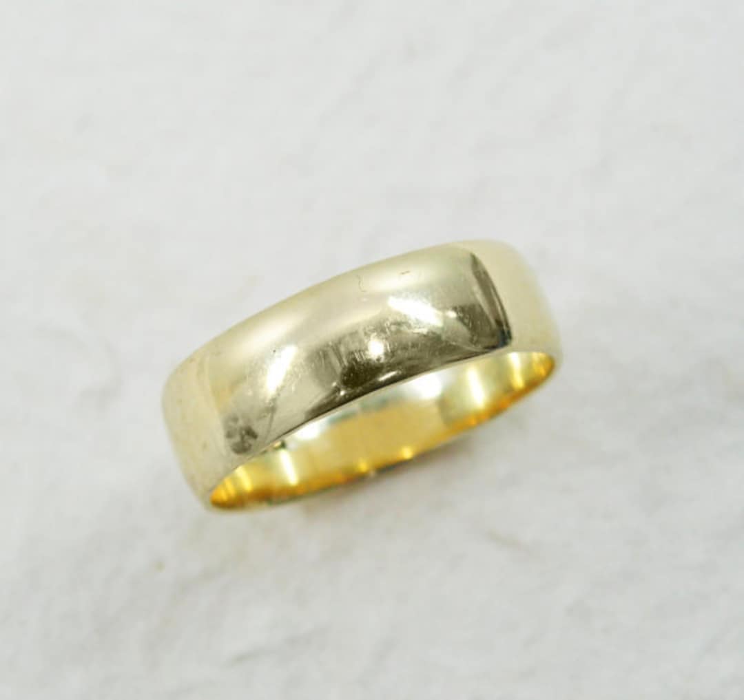 Classic Wedding Ring. 6mm Wedding Ring. Rounded Wedding Ring. 14k ...