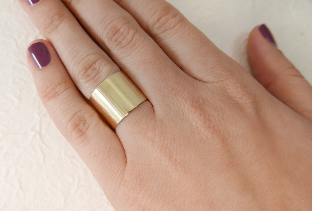 Super Wide Women's Wedding Band .15mm Wide Unique Wedding Band. Gold ...