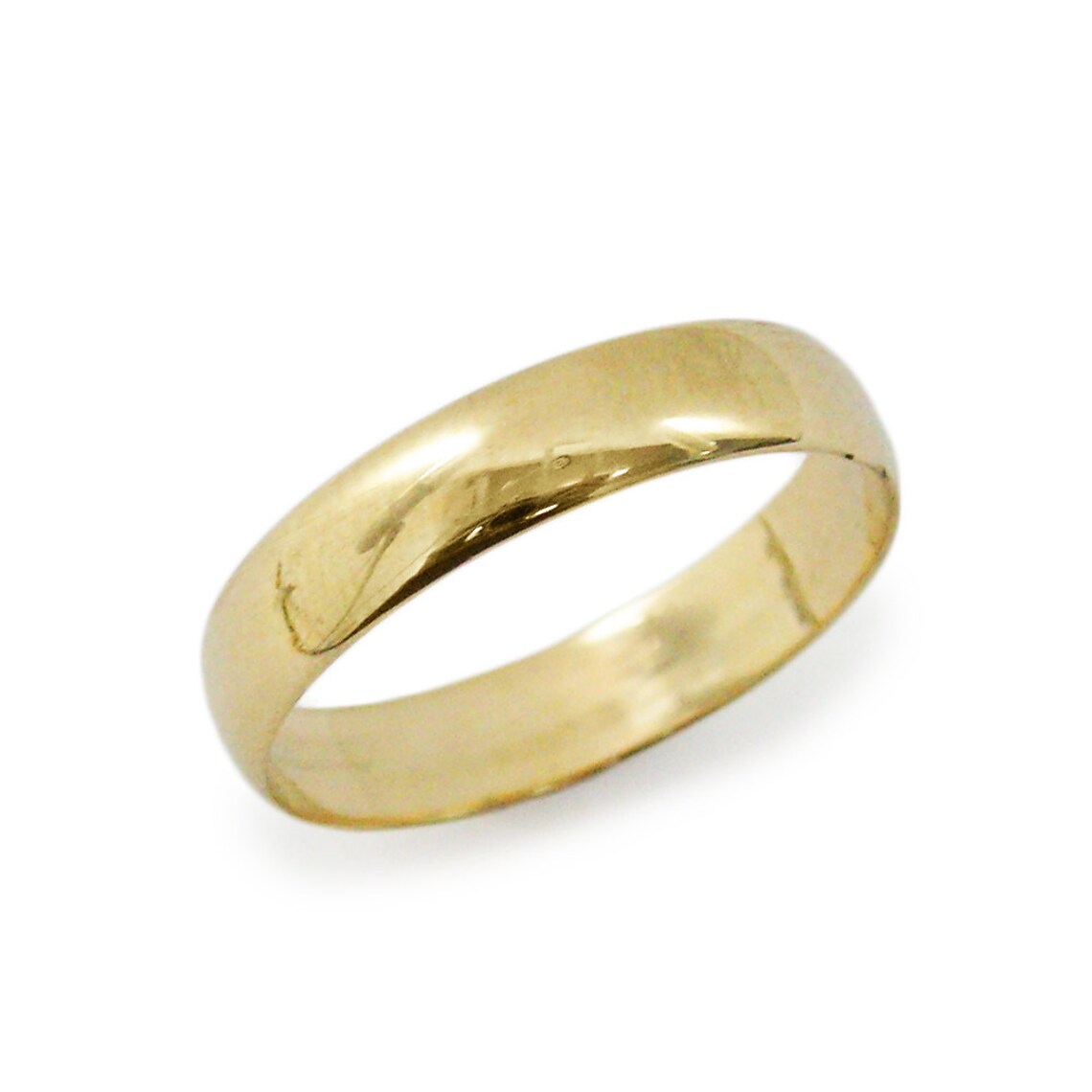 18kt Mens Wedding Bend. Womens Wedding Band. Classic Wedding Ring. Gold ...