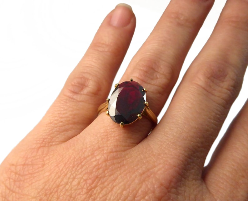14k Gold Victorian Garnet Ring. 14k Gold Wedding Ring. Anniversary Gift ...