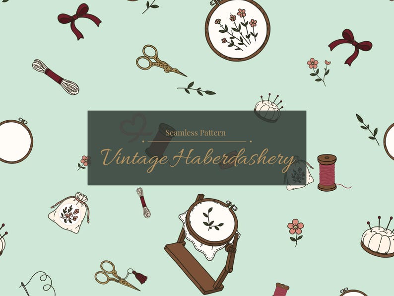 Cozy Grandmillennial Cute Grandmacore Embroidery Seamless Pattern ...
