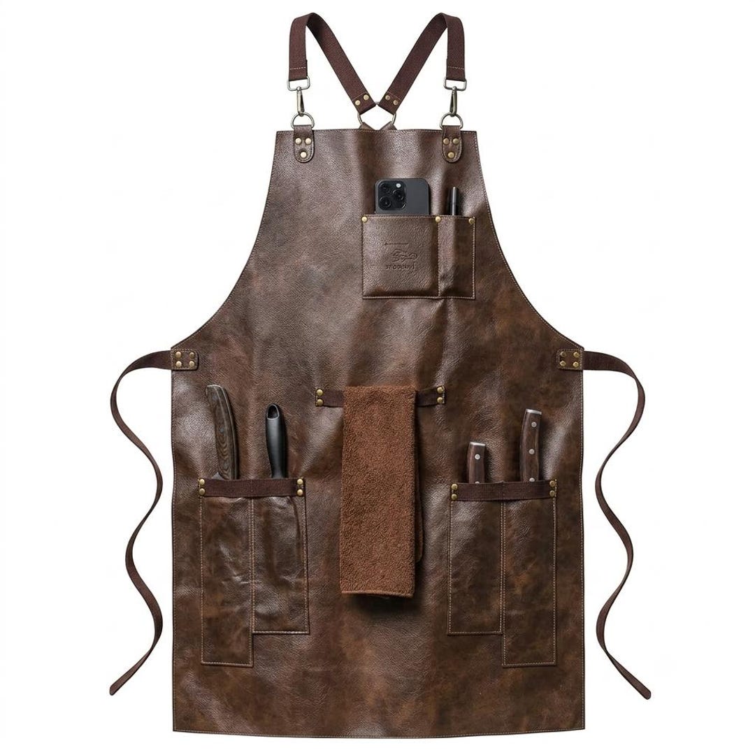 Handmade Leather Work Apron for Men, Woodworking, Blacksmith, Chef ...