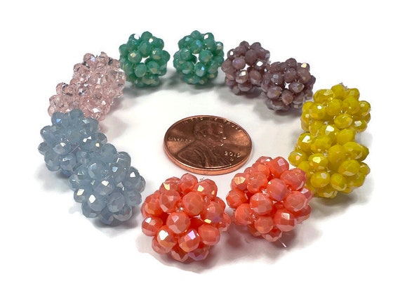 4 Large Woven Cluster Beads AB Finish 12 Mm | Etsy