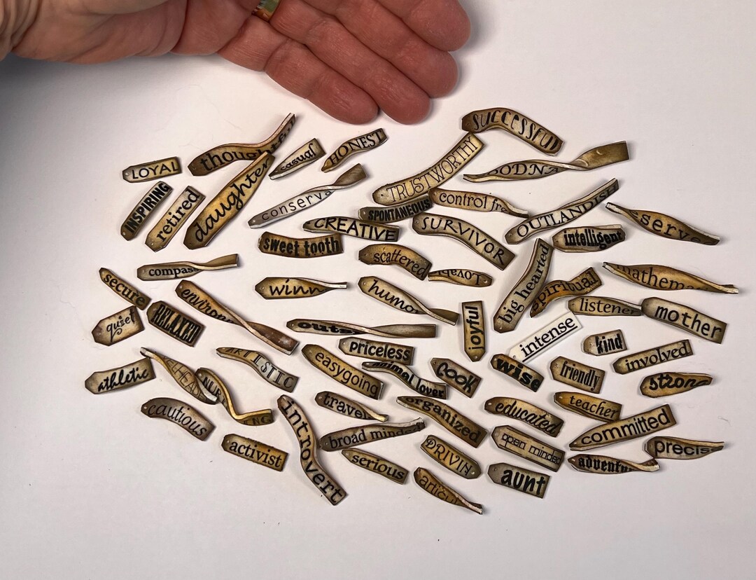Word Charms Vintage Faux Rawhide Hand Made From Shrink Plastic - Etsy
