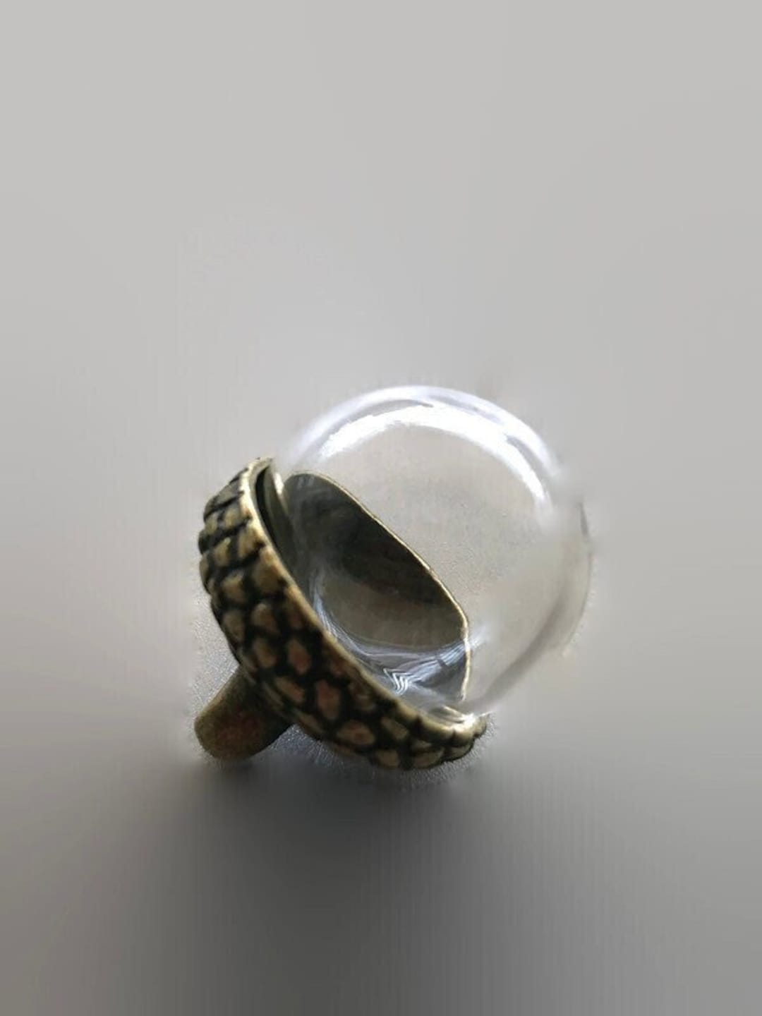 Acorn Pendant Charm Hollow Glass Bead Base . - Etsy