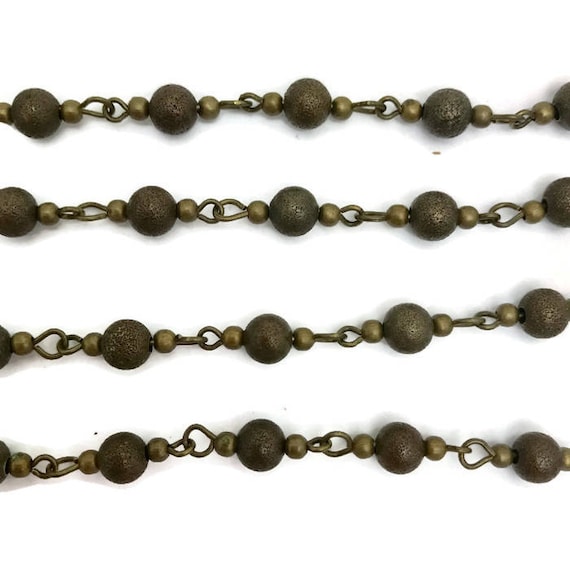 39 bronze Round Bead Chain Rosary Chain - Etsy