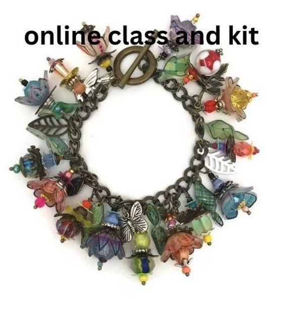 Online Shrink Plastic Charm Bracelet Bead Making Class and Kit julie Haymakers Shrinkets Etsy
