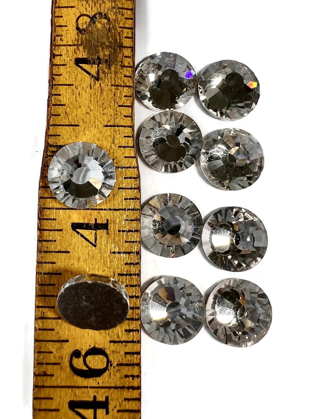 10, 10mm Flat Back Clear Round Rhinestones - Etsy