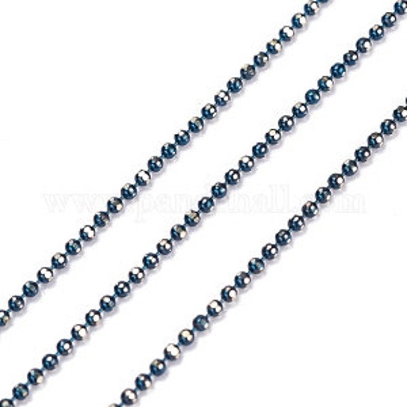 3 Yards, Small Ball Chain in Colors With Connectors - Etsy