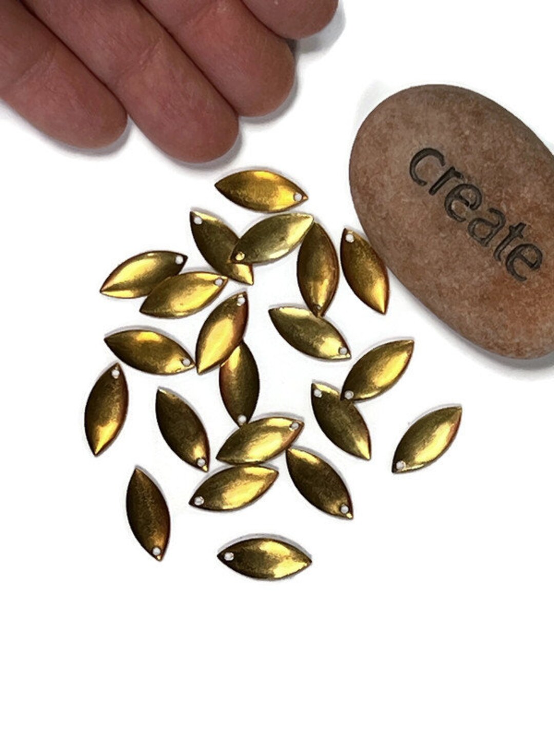 20, Brass Sequin /charms Leaf Shape - Etsy