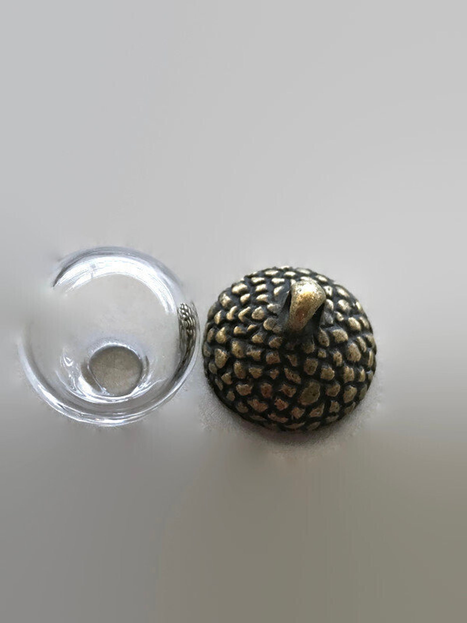 Acorn Pendant Charm Hollow Glass Bead Base . - Etsy