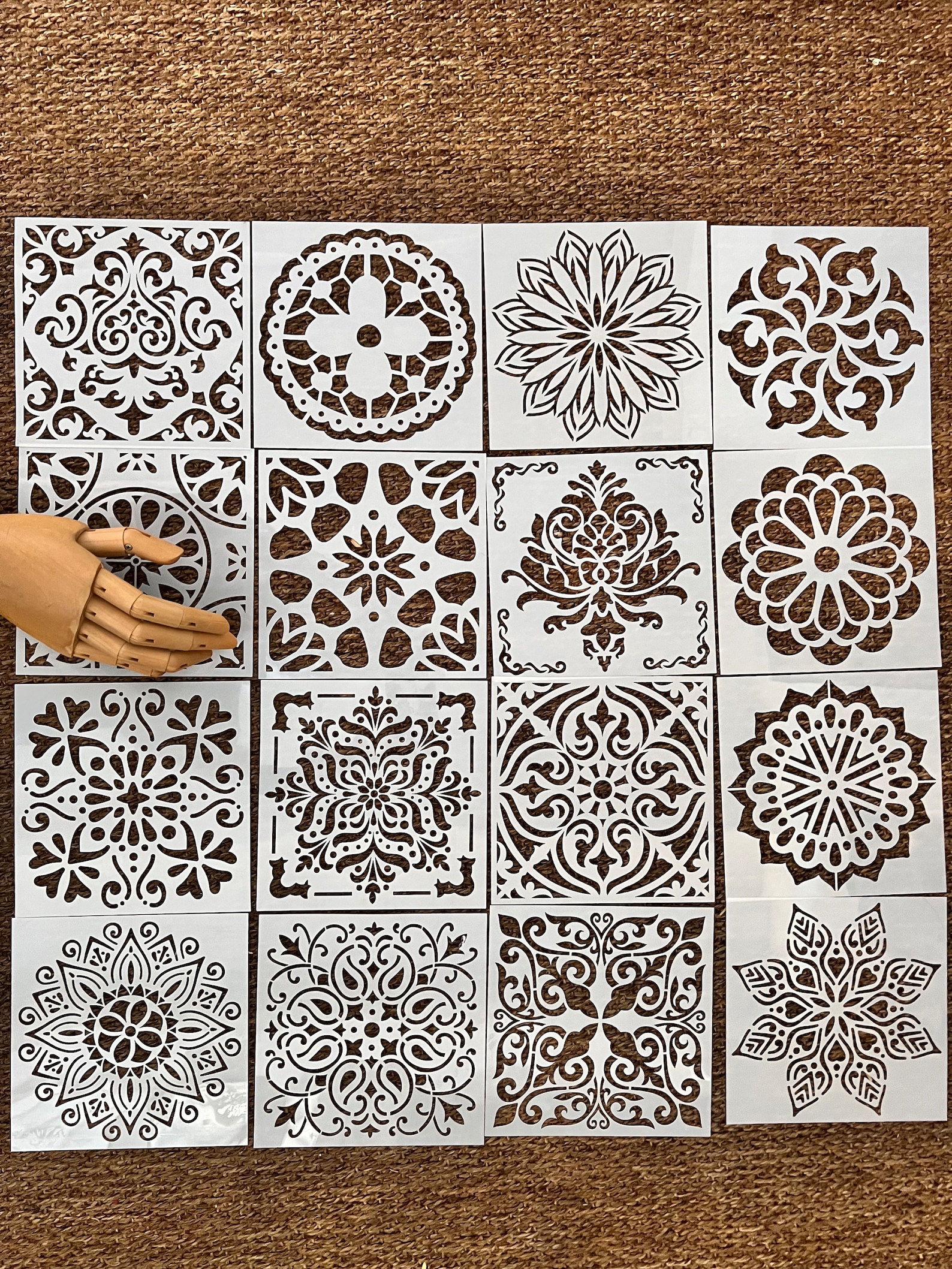 16 Plastic Tile Pattern Stencils - Etsy