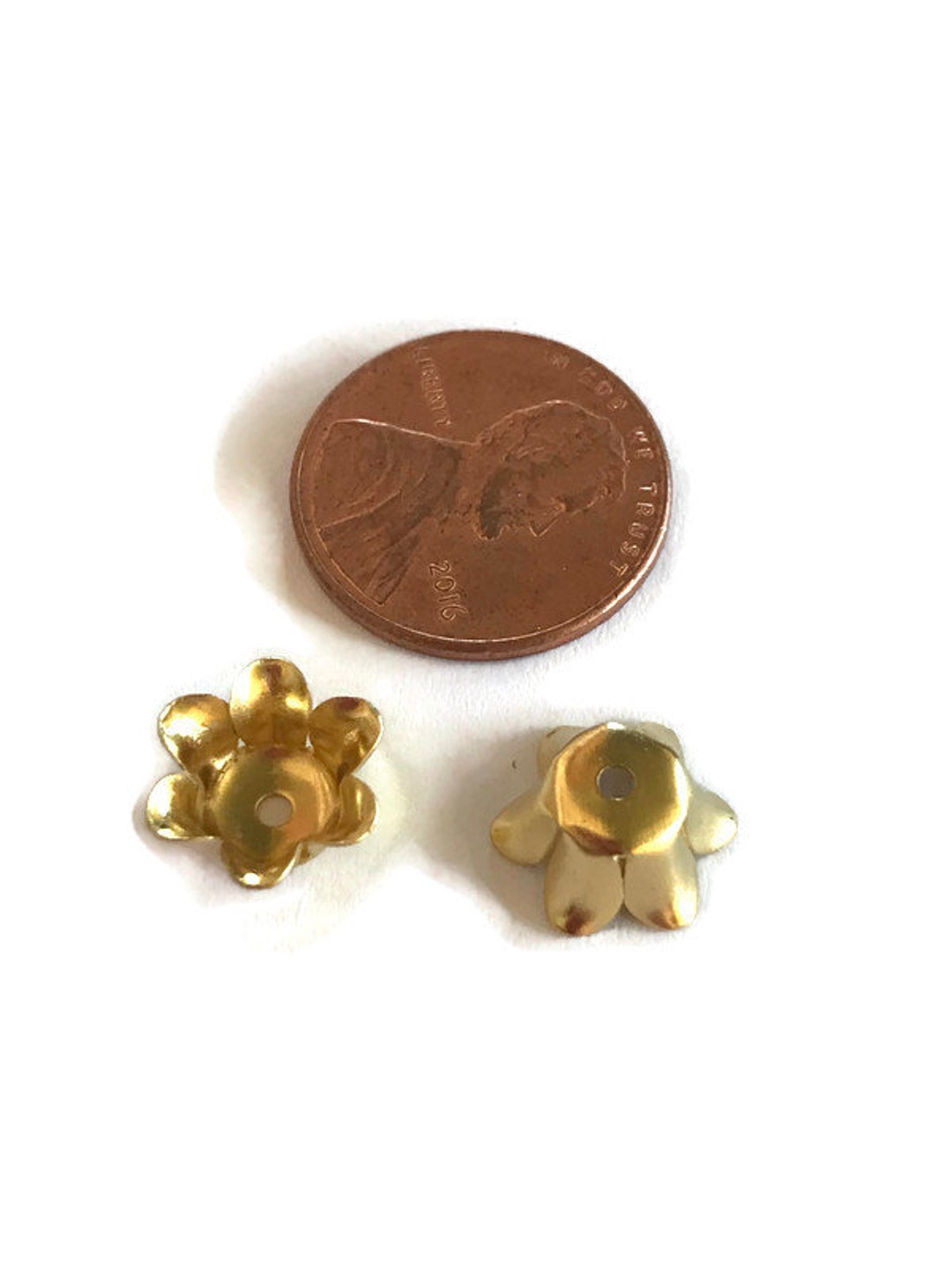 24, Bead Caps Gold Flower Cup Shape - Etsy