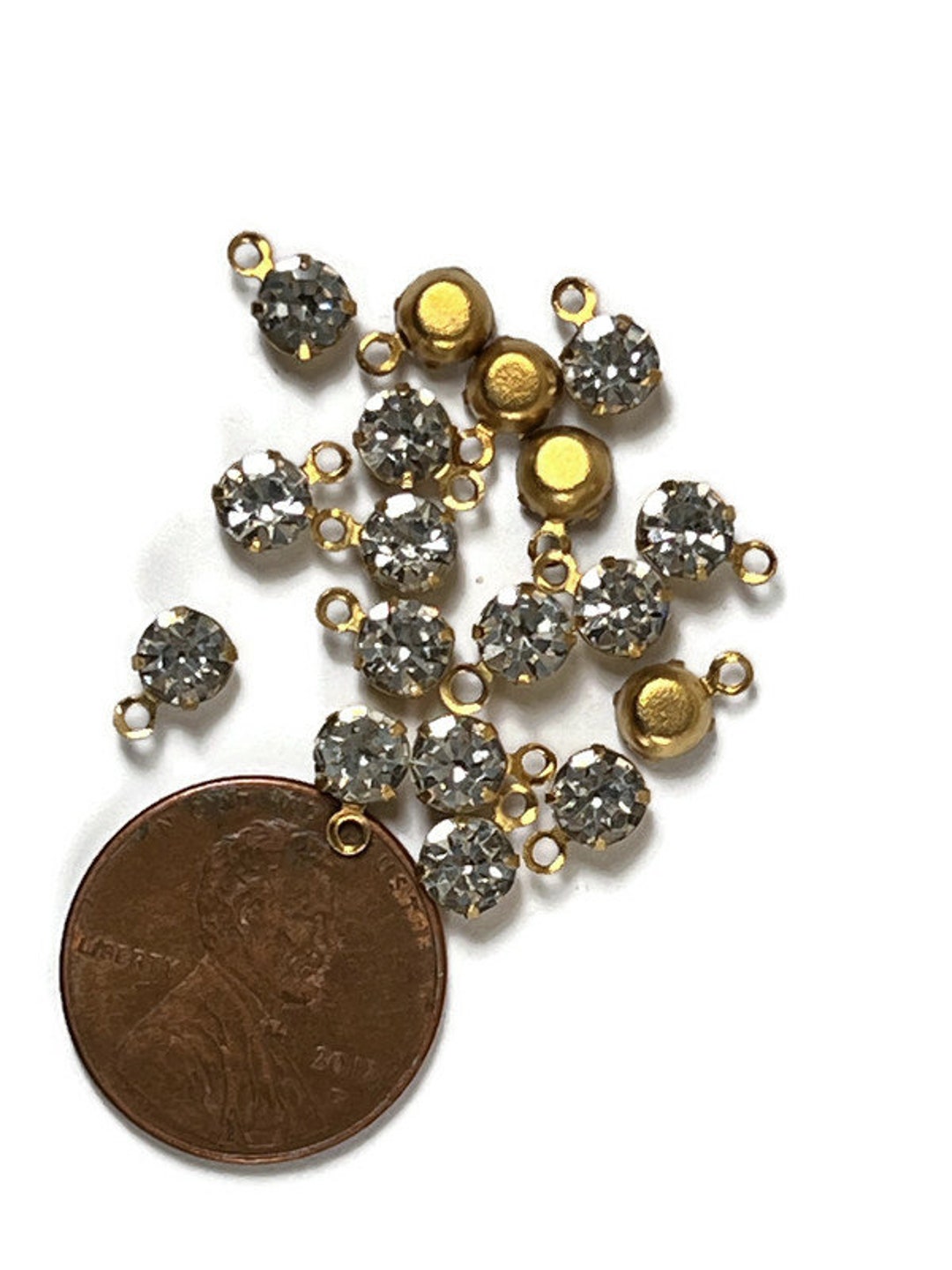 20, Tiny Single Rhinestone Pendant Charm - Etsy