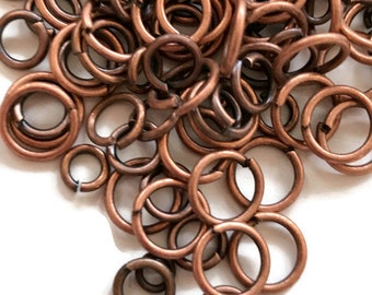 50 Copper Jumprings 8mm 18g Aged Antique Copper Jump Ring Finding ...