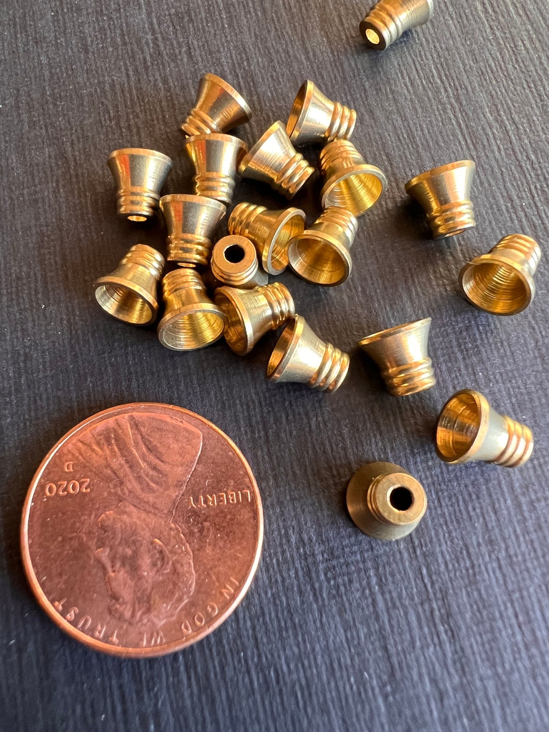 20 , Cone Bead Caps Solid Raw Brass - Etsy
