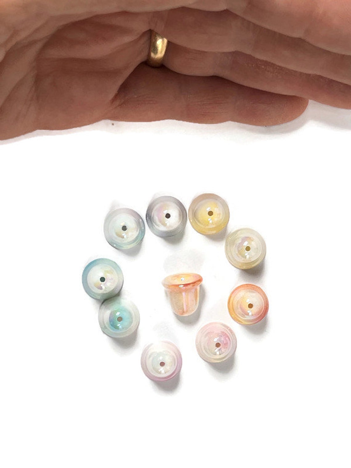 Shimmer Bell Beads Acrylic,20 CT - Etsy
