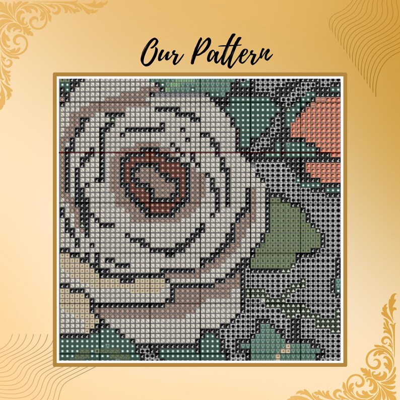 Spring Rose Bouquet Cross Stitch Pattern, Botanical Floral Wedding ...